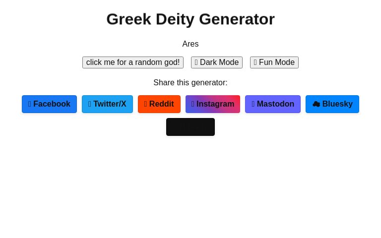 Greek Deity Generator