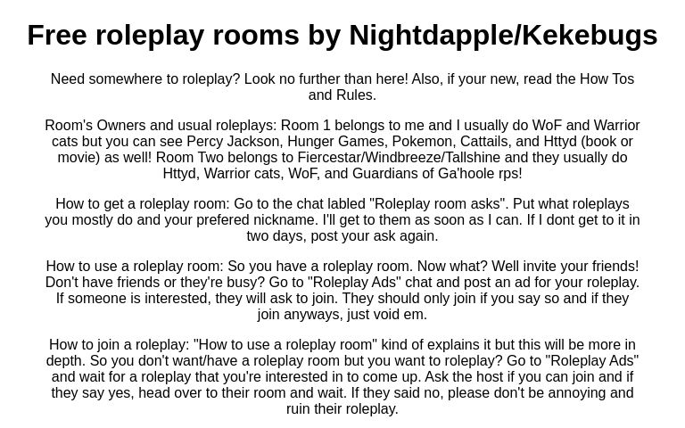 Free roleplay rooms by Nightdapple/Kekebugs