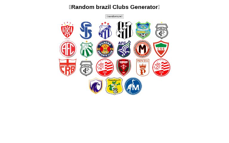 ⚽Random brazil Clubs Generator⚽
