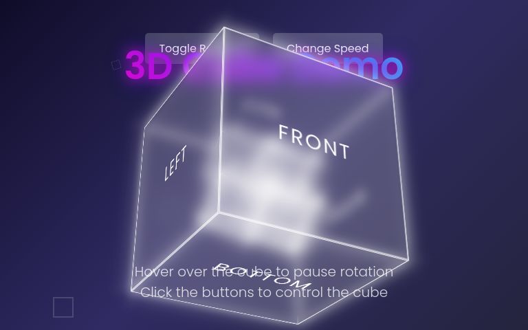 3D Cube Demo ― Perchance Generator
