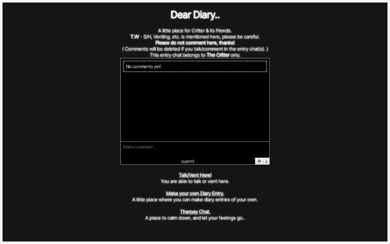 Dear Diary.. ― Perchance Generator