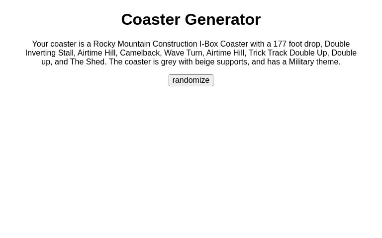 Coaster Generator