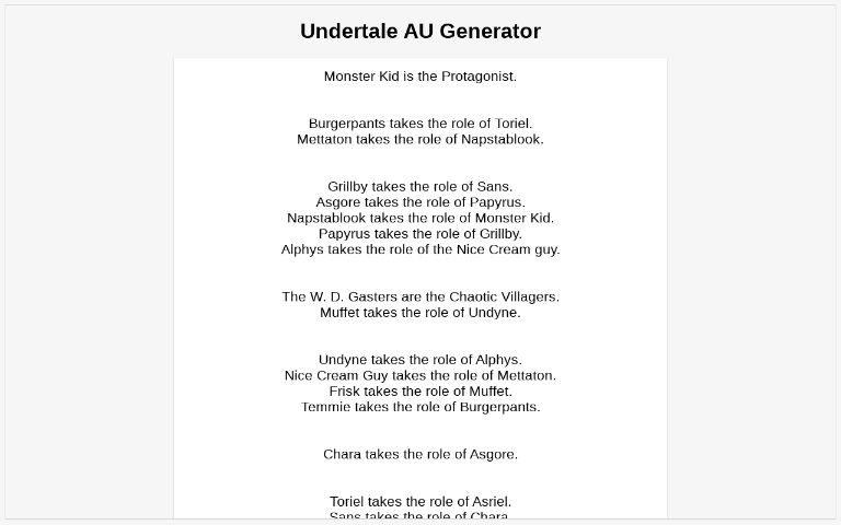 Undertale AU Generator