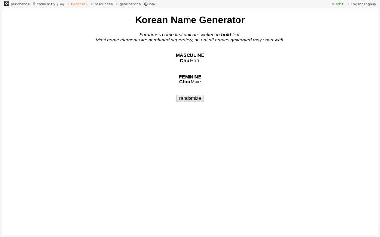 Korean Name Generator