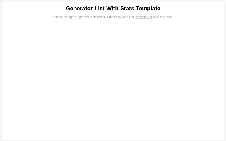 Generator List With Stats Template