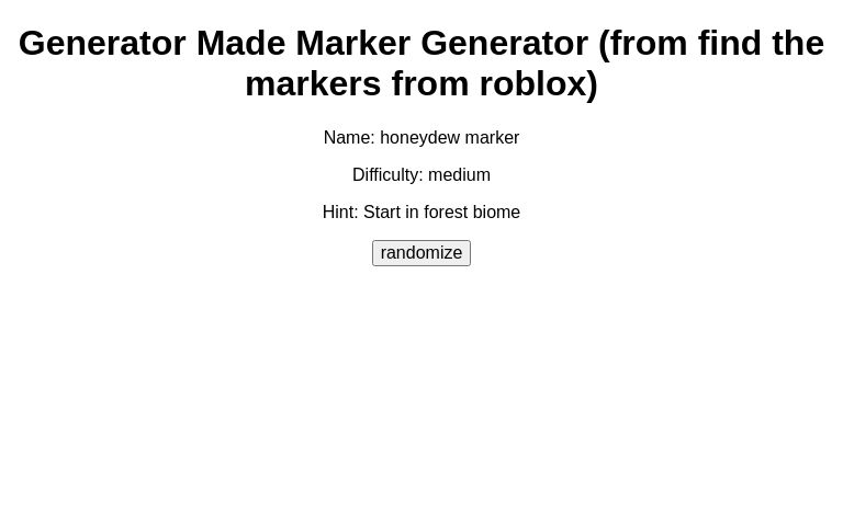 Generator Made Marker Generator (from find the markers from roblox)