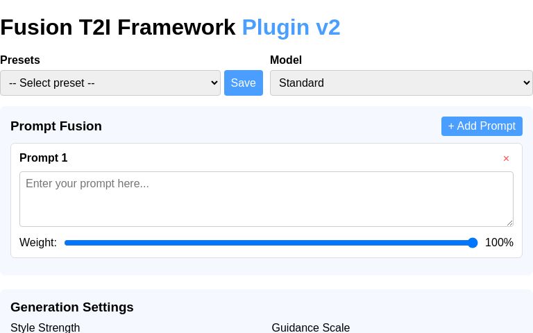 Fusion T2I Framework Plugin v2