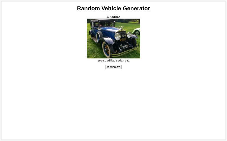 Random Vehicle Generator