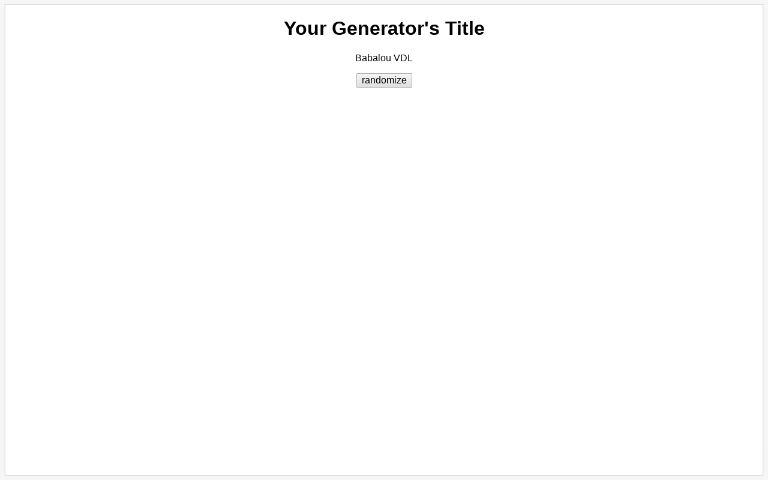 Minimal ― Perchance Generator