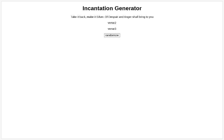 Incantation Generator