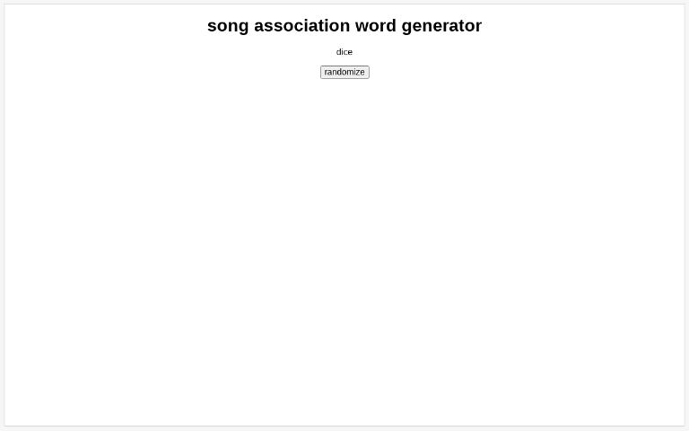 song association word generator