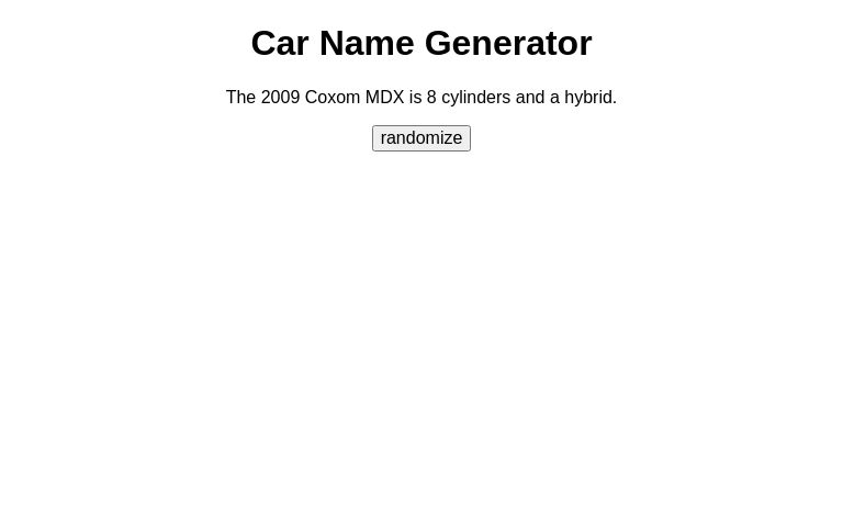 Car Name Generator