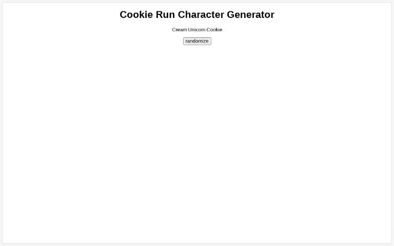 Cookie Run Character Generator