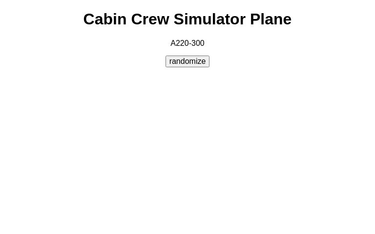 Cabin Crew Simulator Plane ― Perchance Generator