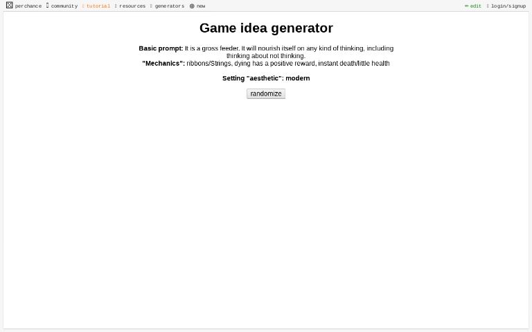 Game idea generator