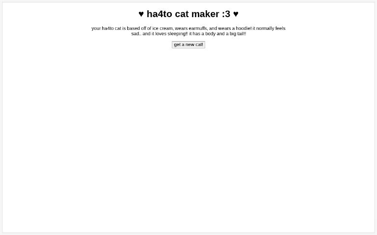 ♥ ha4to cat maker :3 ♥ ― Perchance Generator