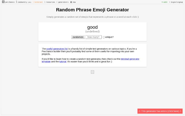 Random Phrase Emoji Generator