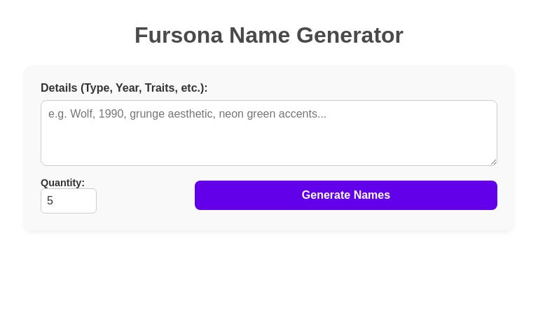 Fursona Name Generator