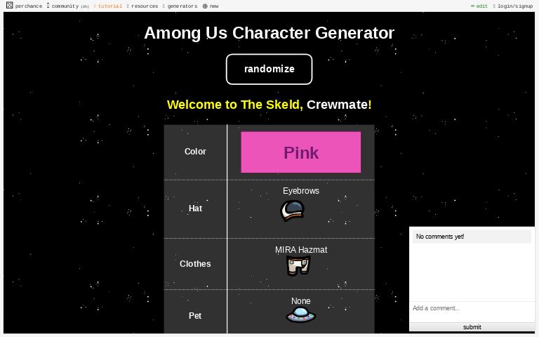 Among Us Character Generator