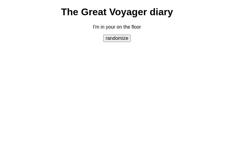 The Great Voyager diary ― Perchance Generator