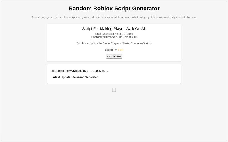 Random Roblox Script Generator