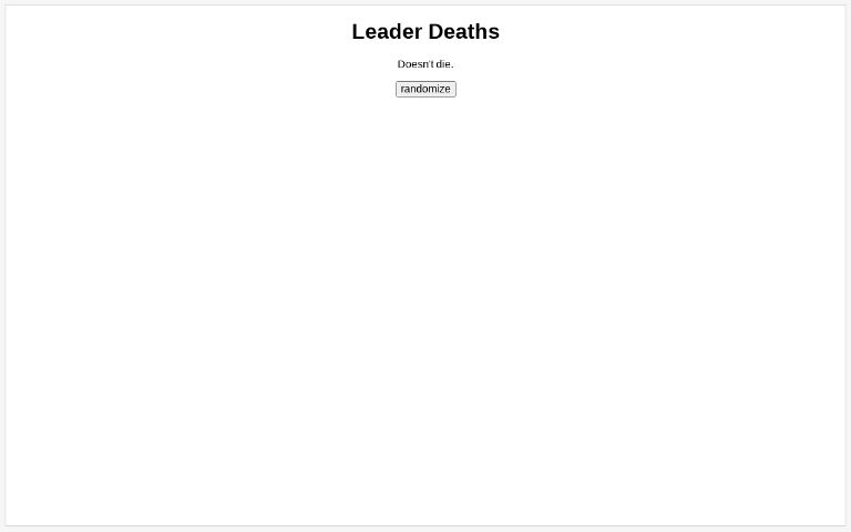 Leader Deaths ― Perchance Generator