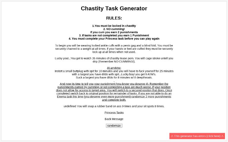 Chastity Task Generator