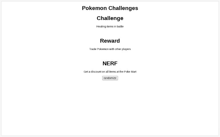 Pokemon Challenges ― Perchance Generator