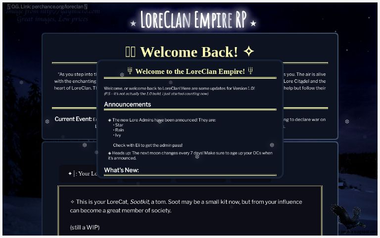 LoreClan RP ⚜️🌒 ― Perchance Generator