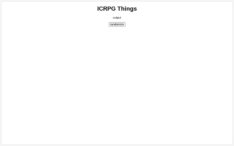 ICRPG Things ― Perchance Generator