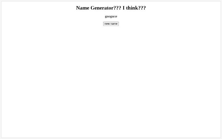 Name Generator??? I think???