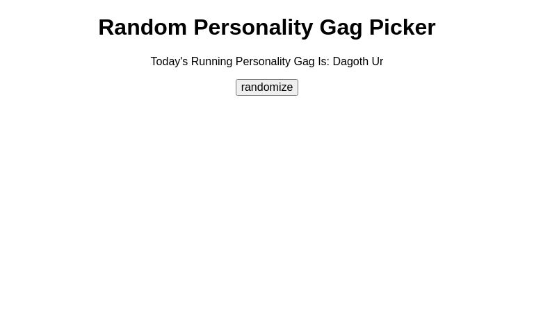 Random Personality Gag Picker ― Perchance Generator