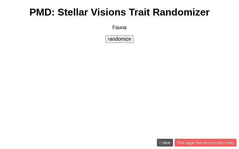 PMD: Stellar Visions Trait Randomizer ― Perchance Generator