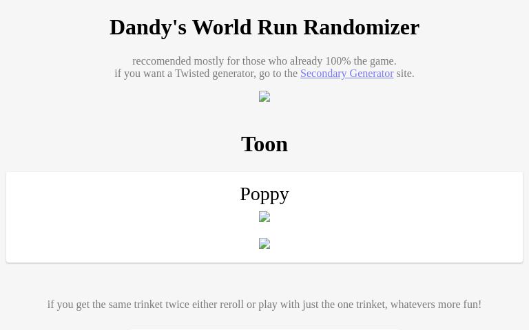 Dandy's World Run Randomizer ― Perchance Generator