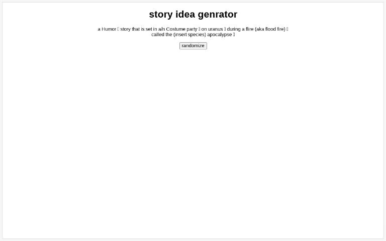 story idea genrator ― Perchance Generator