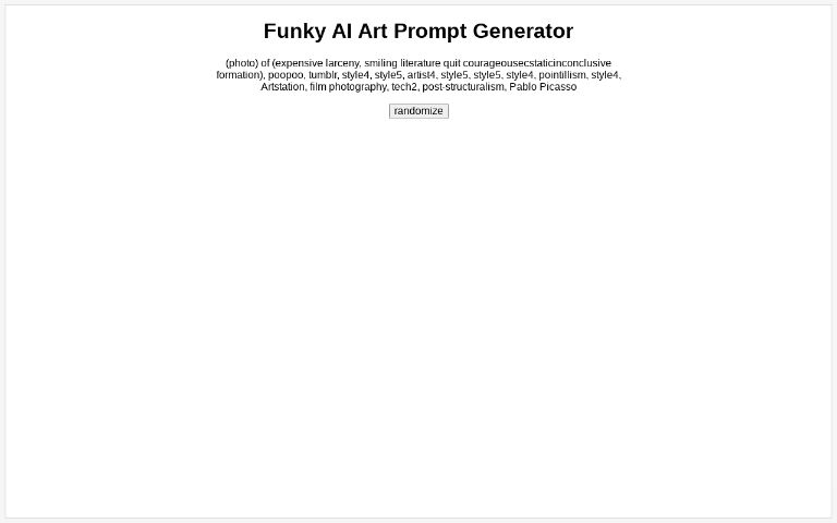 Funky AI Art Prompt Generator