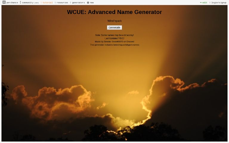 WCUE: Advanced Name Generator