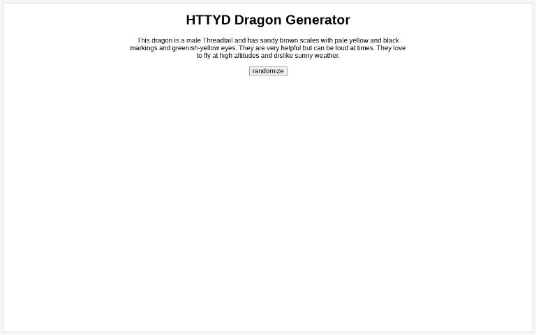 HTTYD Dragon Generator