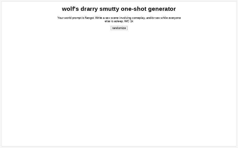 wolf's drarry smutty one-shot generator