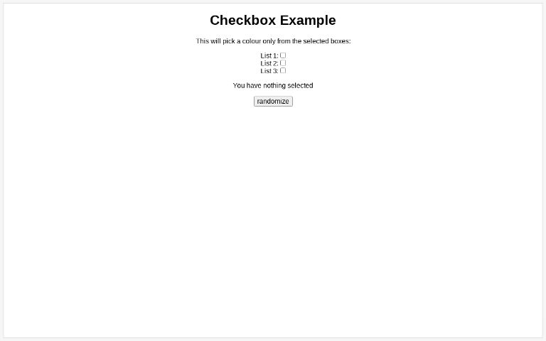 Checkbox Example ― Perchance Generator
