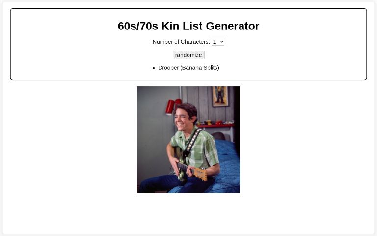 60s/70s Kin List Generator