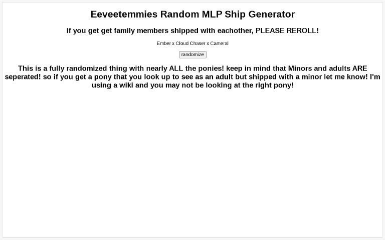 Eeveetemmies Random MLP Ship Generator
