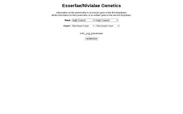 Esserfae/Nivialae Genetics ― Perchance Generator