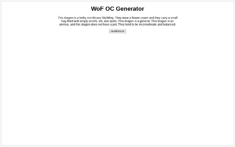 WoF OC Generator