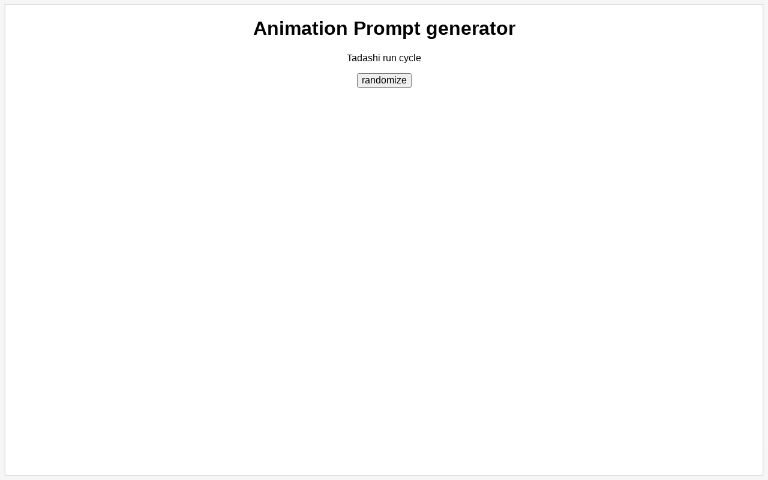 Animation Prompt generator