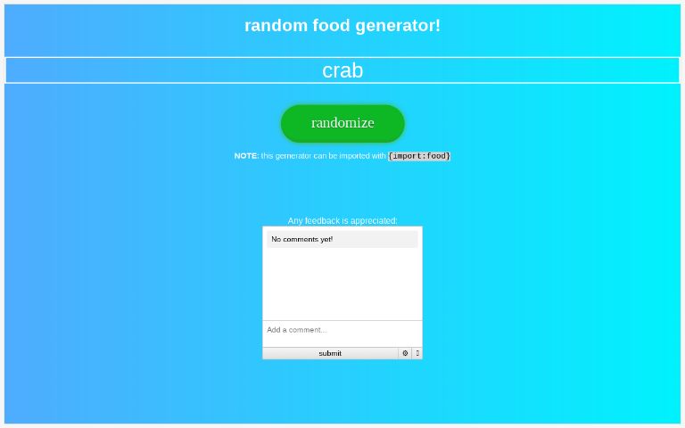 random food generator!