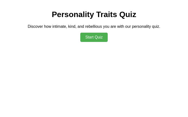 Personality Traits Quiz ― Perchance Generator