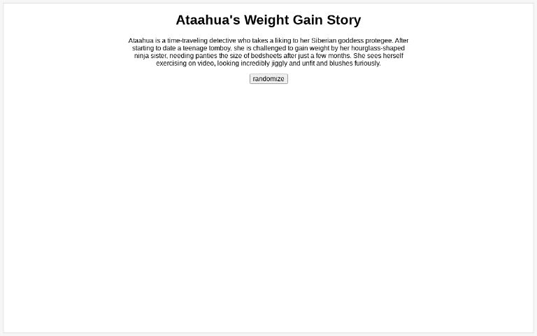 Margaret's Weight Gain Story ― Perchance Generator