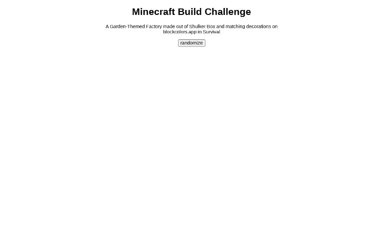 Minecraft Build Challenge ― Perchance Generator