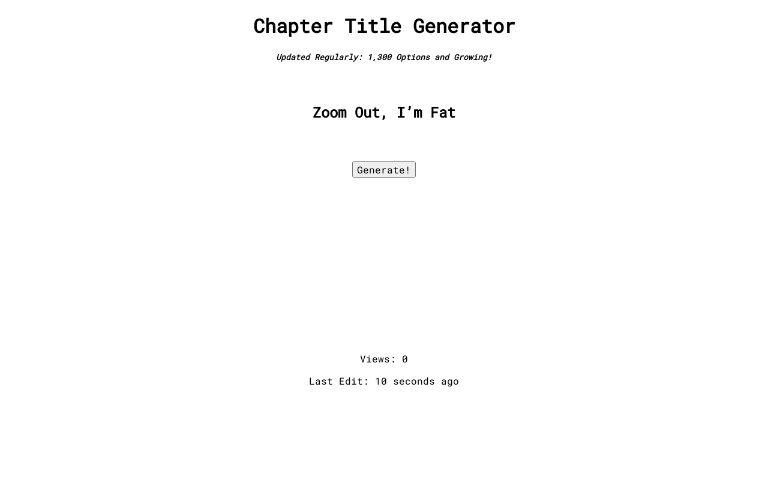 Chapter Title Generator